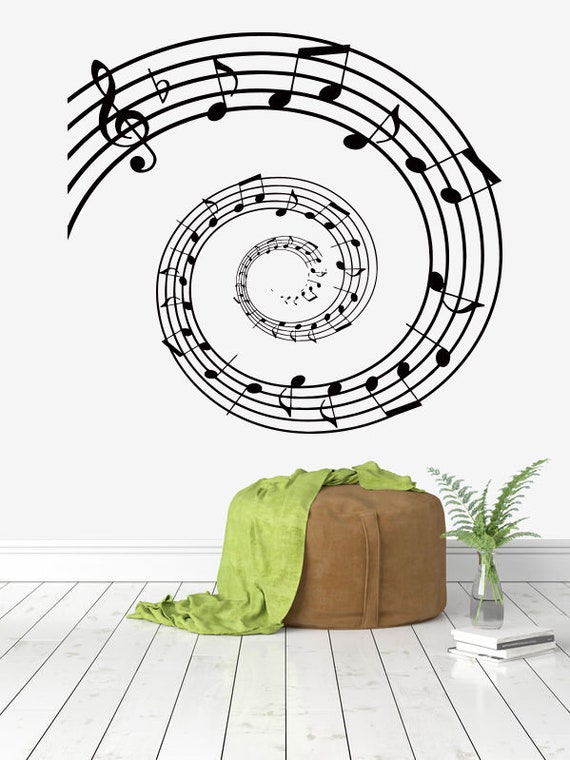Music Notes Wall Decal Music Wall Decor Music Instrument Wall | Etsy