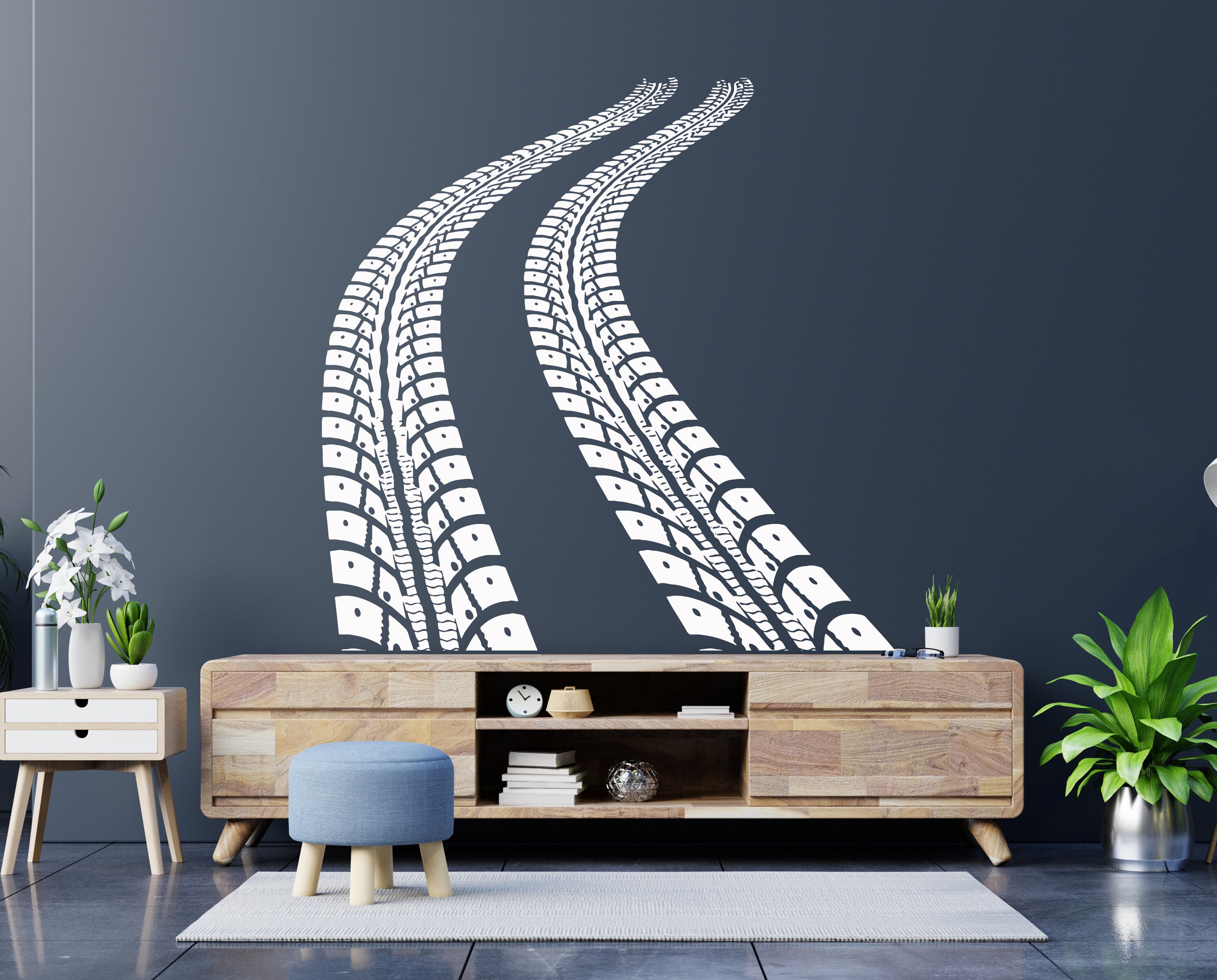 Tire Tracks Wall Decal Tire Tracks Wall Sticker Wall Decor - Etsy