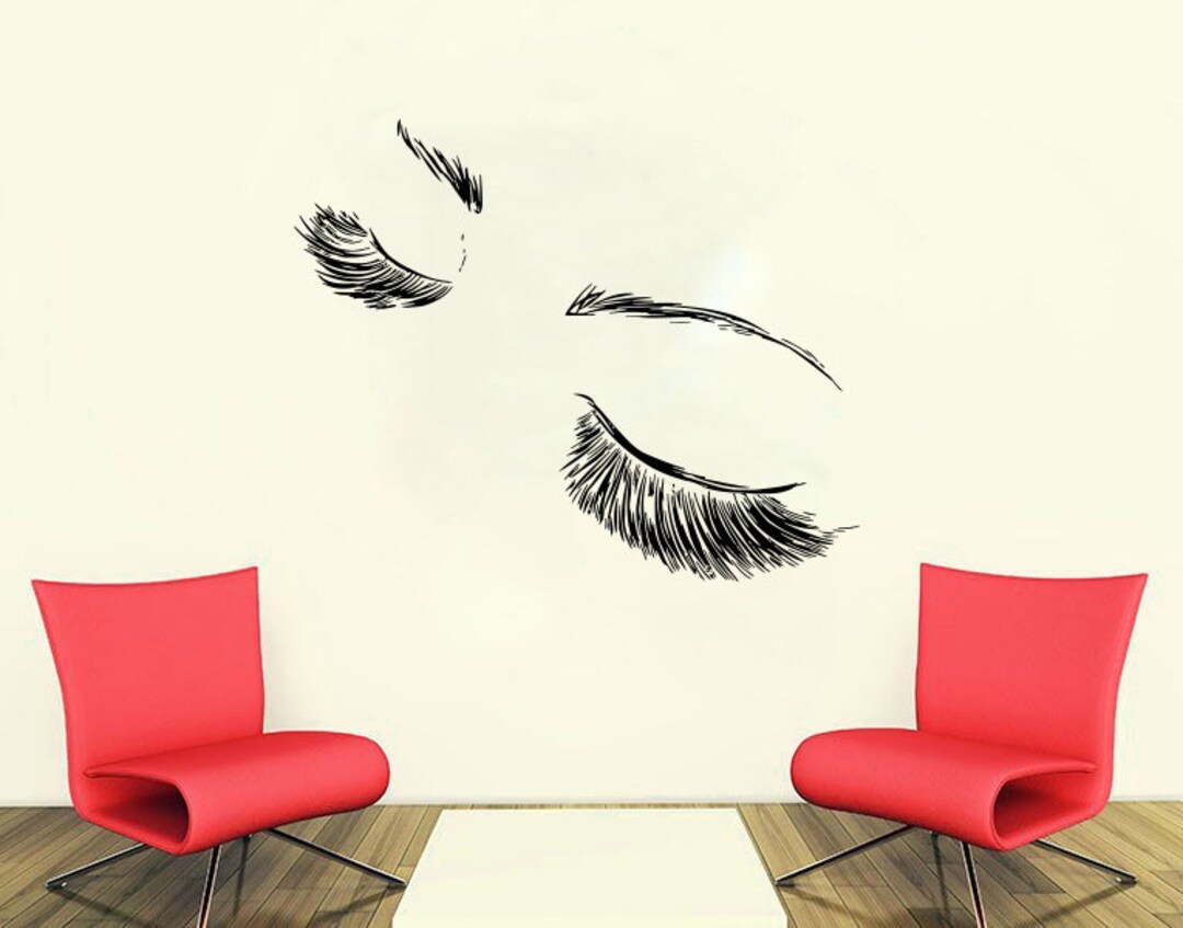 Eyelashes Lashes Eyebrows Brows Wall Decal Window Sticker Beauty Salon ...