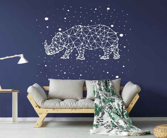 Rhino Stars Constellation Wall Decal Animal Stars Wall Sticker - Etsy