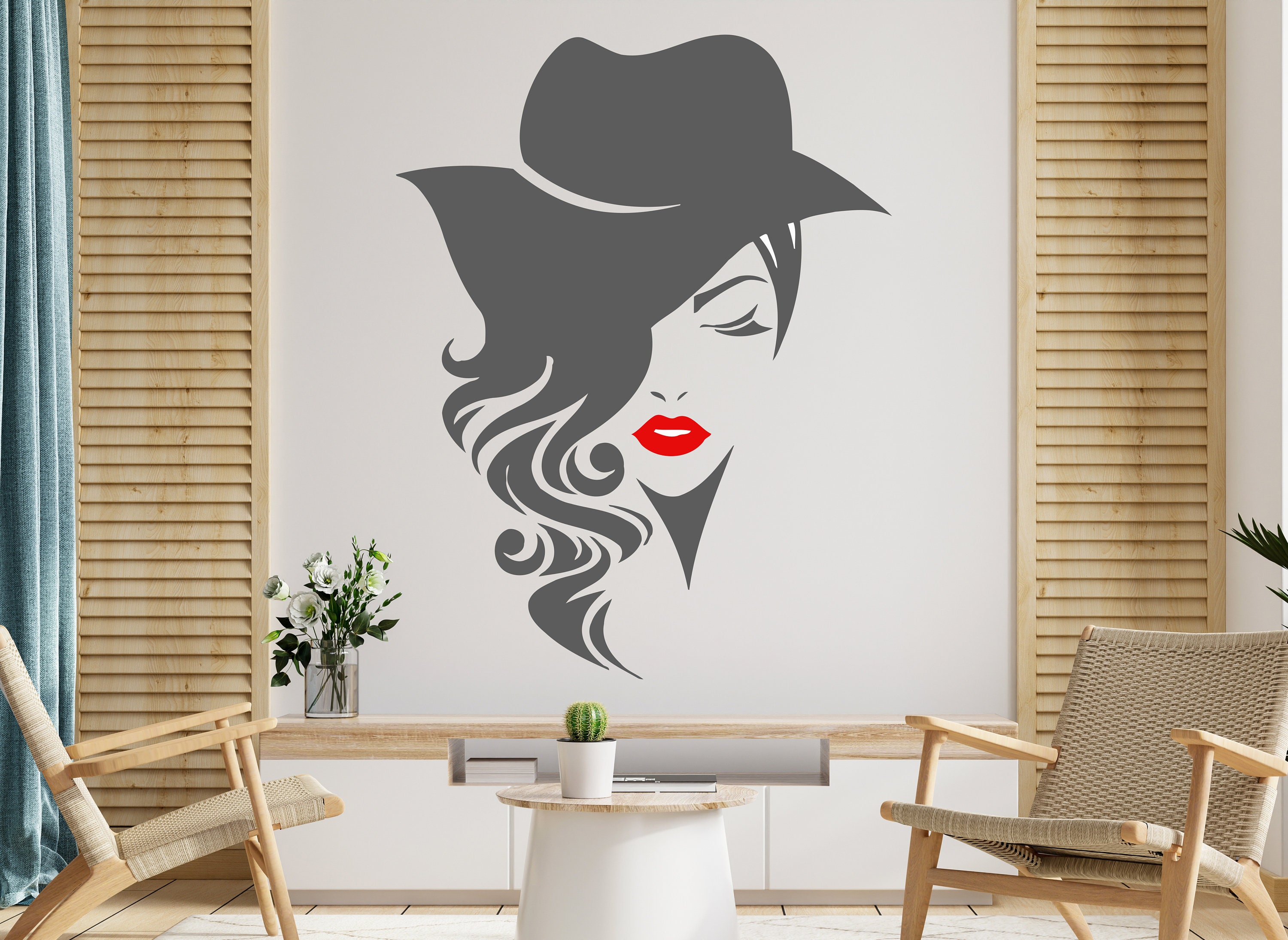 Beautiful Woman Face Decal Beauty Salon Wall Decor Lashes Wall - Etsy