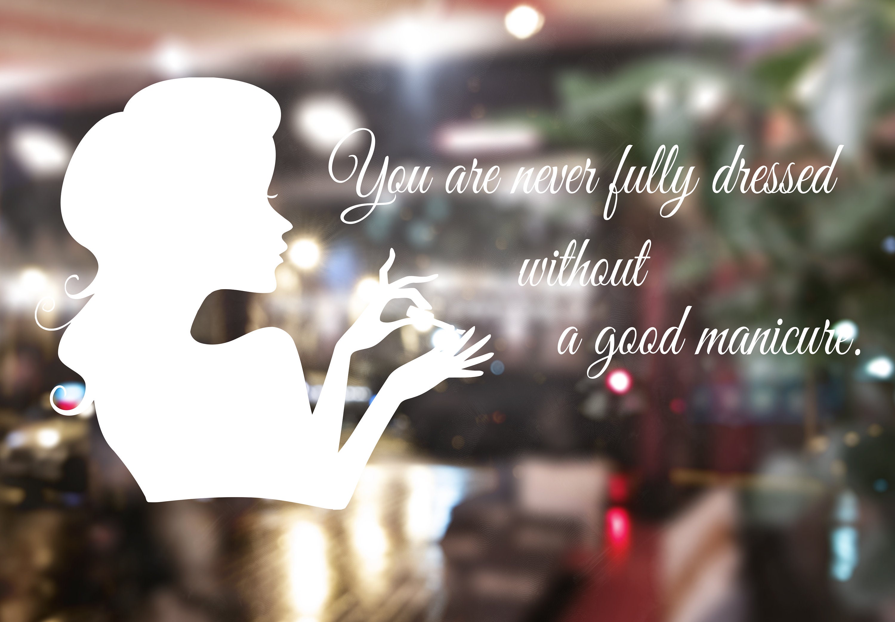 Nail Salon Wall Decal Manicure Pedicure Window Sticker Nail - Etsy