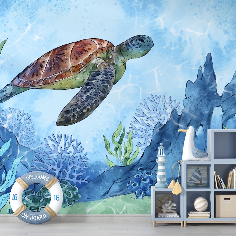 Sea Turtle Mural - Etsy