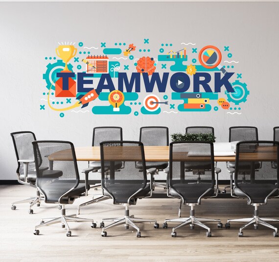 Office Wall Decal Teamwork Quote Wall Sticker Office Decor - Etsy