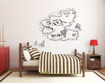 Pirate Treasure Map Wall Decal | Etsy