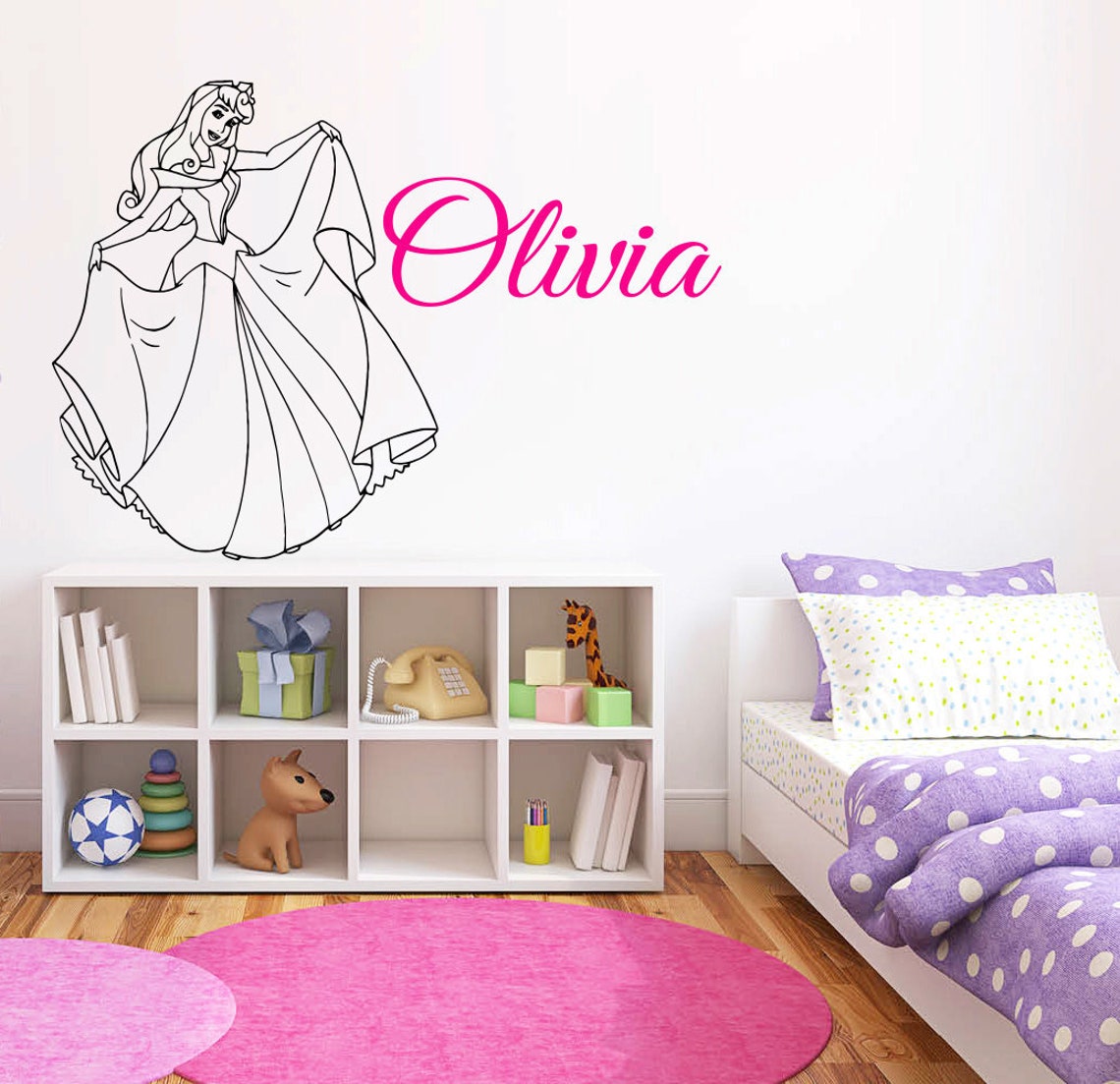 Personalized Name Princess Aurora Wall Decal Sleeping Beauty - Etsy