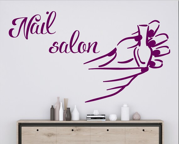Nail Salon Wall Decal Manicure Pedicure Window Sticker Nail | Etsy