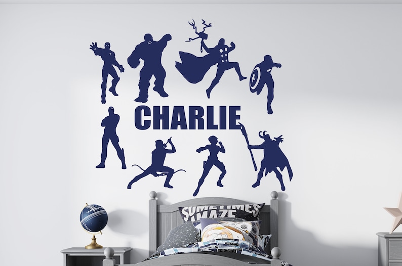 Avengers Wall Decal Superhero Wall Decor Avengers Wall | Etsy