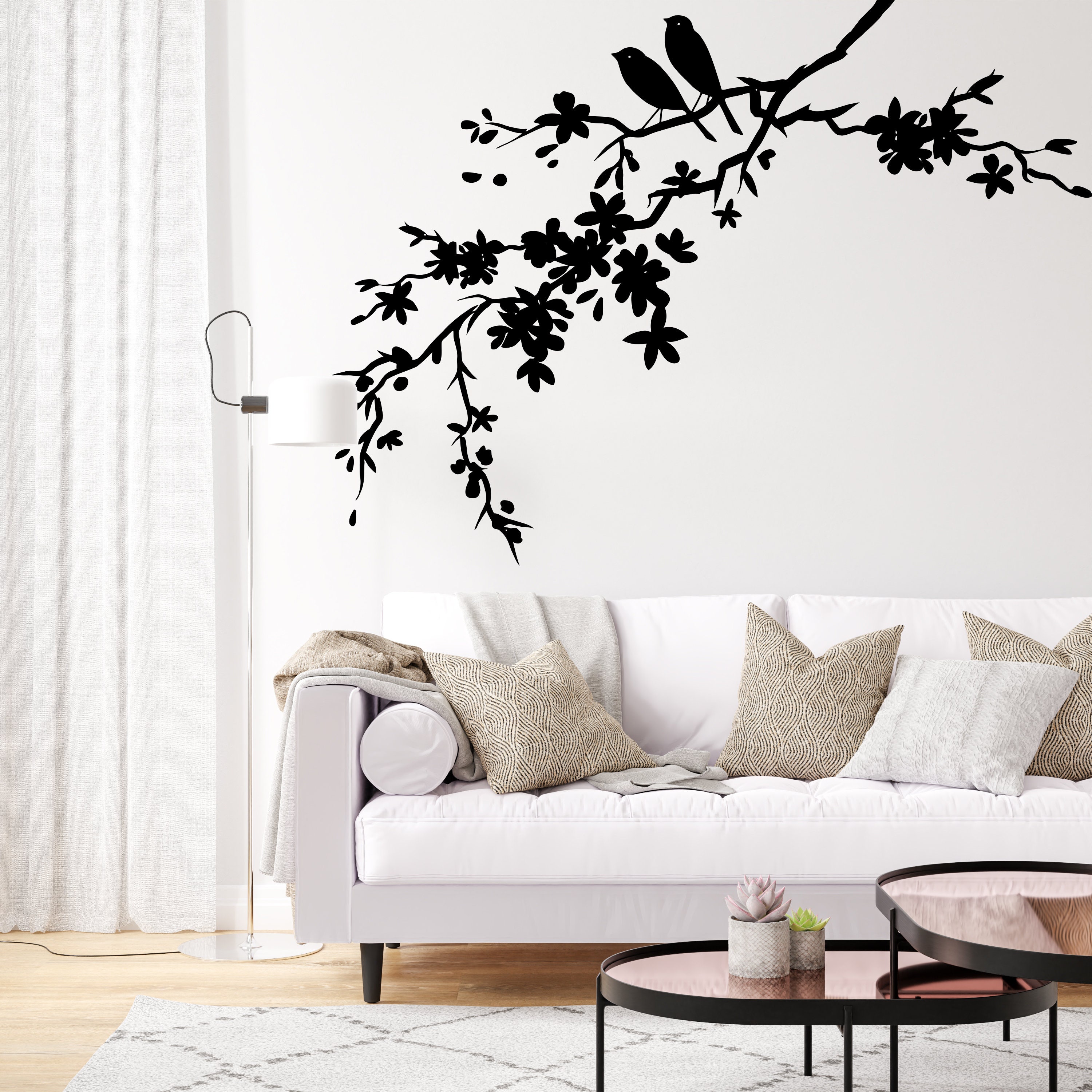 Tree Branch Wall Decal Tree Branch Wall Sticker Birds Wall - Etsy