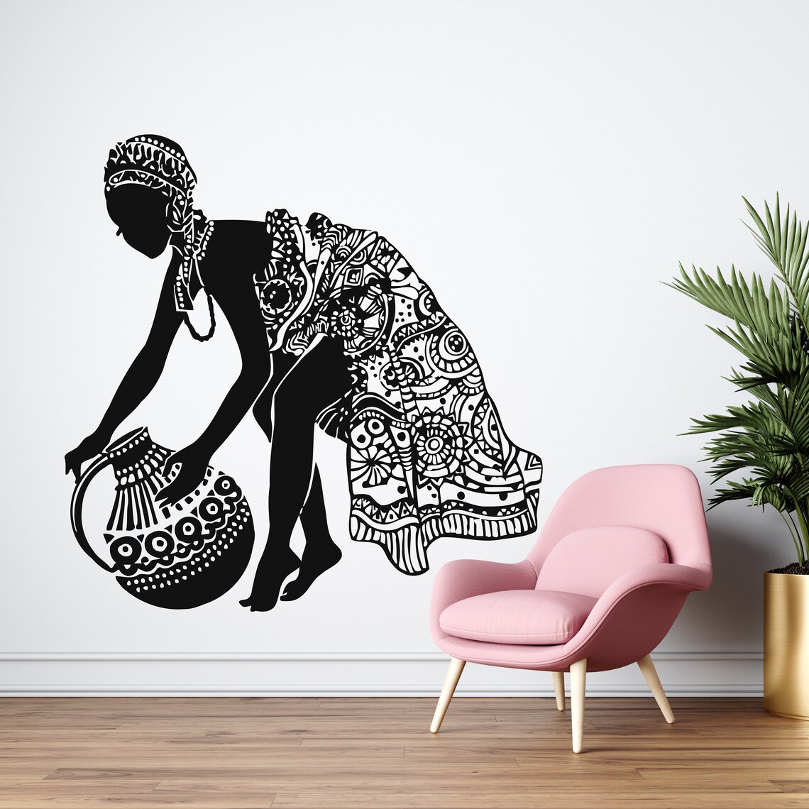 Beautiful African Woman Wall Decal African Girl Wall Sticker - Etsy