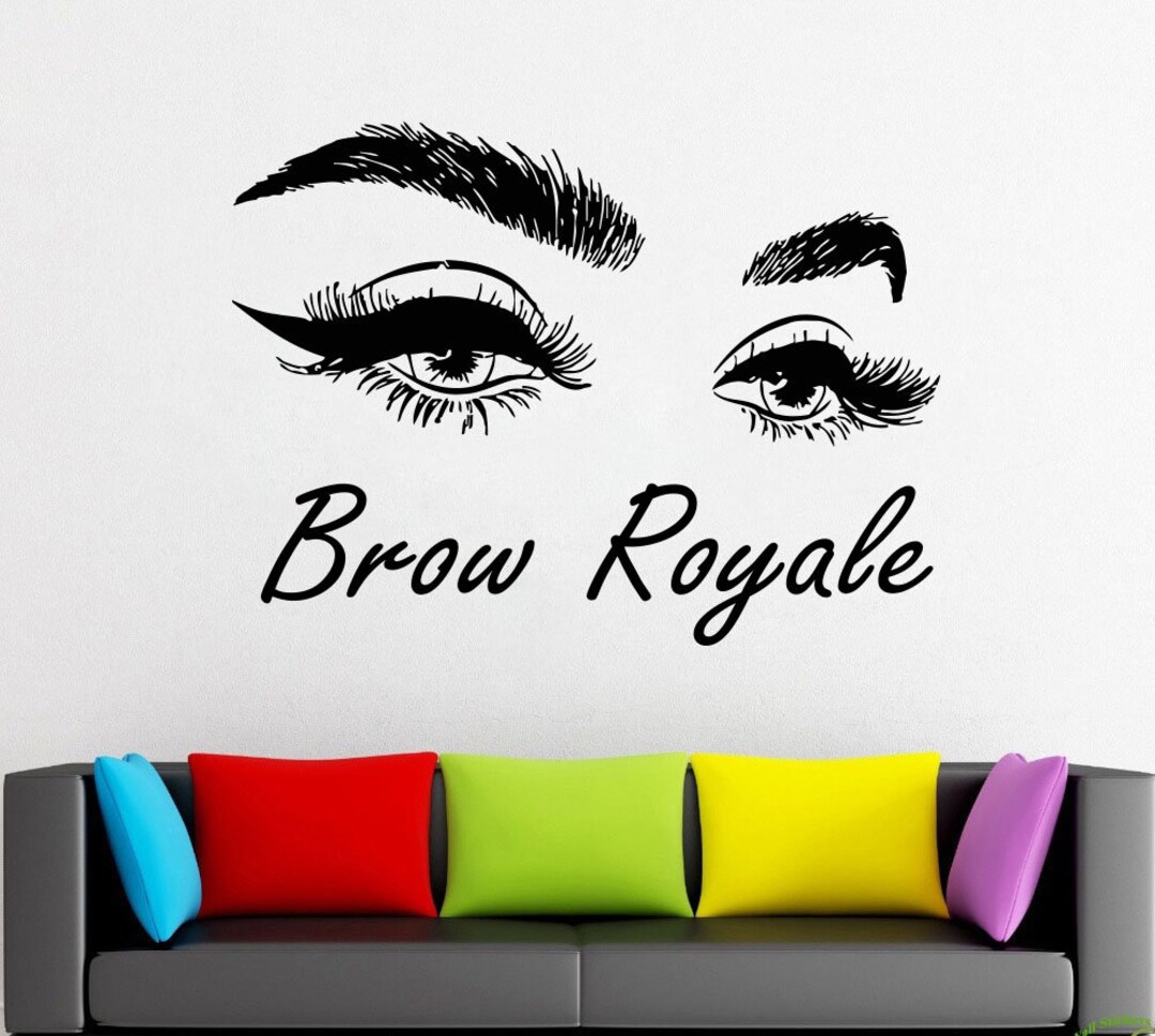 Wall Decal Window Sticker Beauty Salon Woman Face Eyelashes Lashes ...