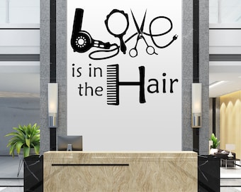 Hair Salon Wall Window Decal Sticker Hair Stylist Hair Tools Scissors ...