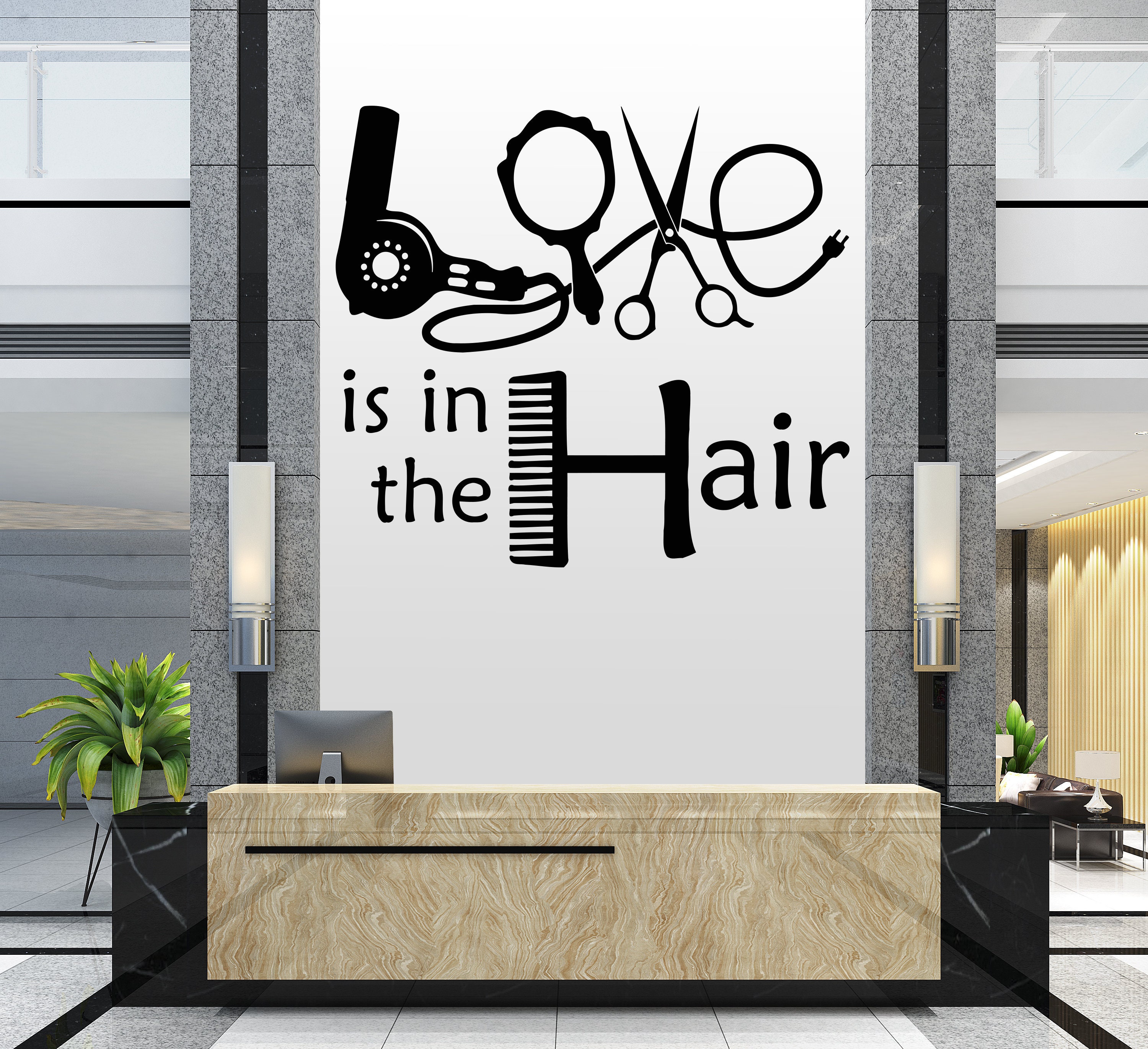 Hair Salon Wall Window Decal Sticker Hair Stylist Hair Tools | Etsy