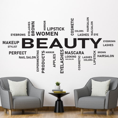Beauty Salon Wall Decal Beauty Words Cloud Spa Manicure Etsy