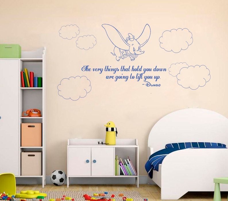 Dumbo Elephant Wall Decal Dumbo Wall Sticker Nursery Wall - Etsy