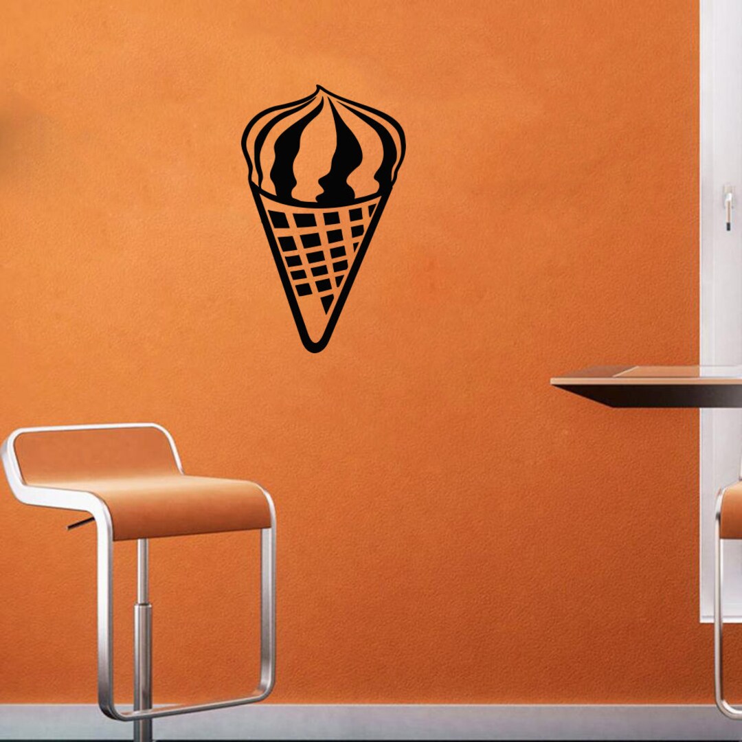 Ice Cream Cone Wall Decal: Cafe Dessert Vinyl Sticker 1219 - Etsy