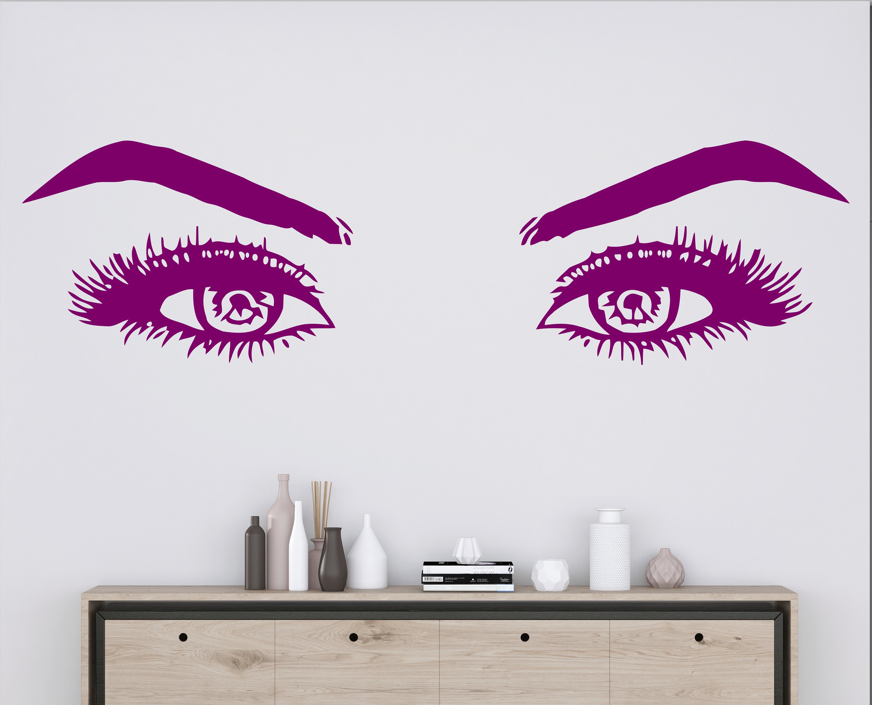 Eyelashes and Eyebrows Wall Decal Lashes and Brows Window - Etsy