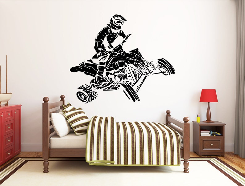 ATV Rider Wall Decal Quad Bike Wall Sticker 4 Wheeler Wall - Etsy