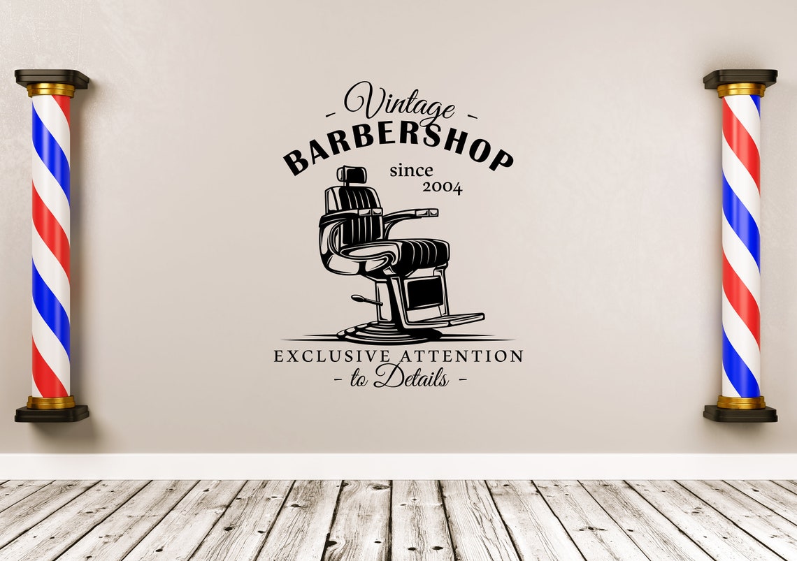 Barber Shop Wall Decal Barber Shop Wall Sticker Barber - Etsy