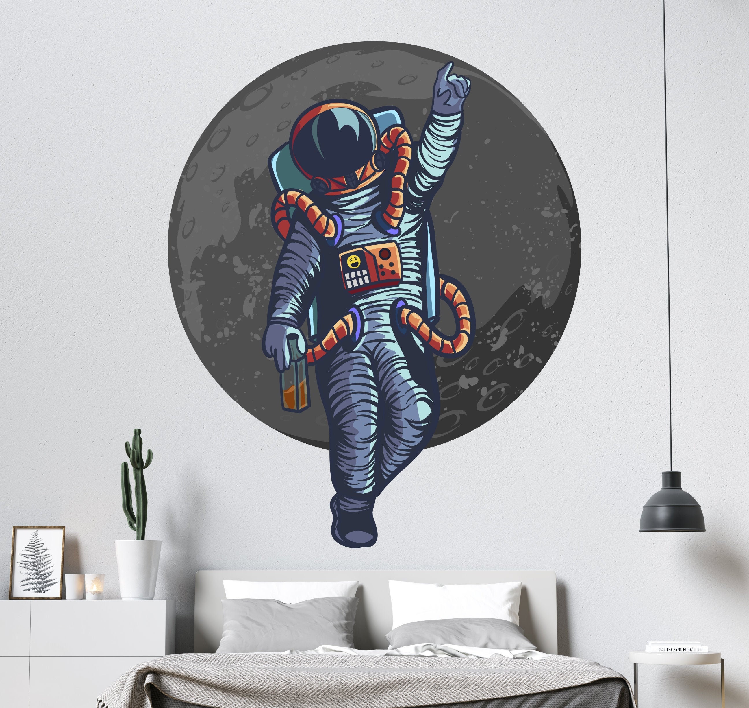 Astronaut Wall Decal Outer Space Wall Decor for Kids Bedroom | Etsy