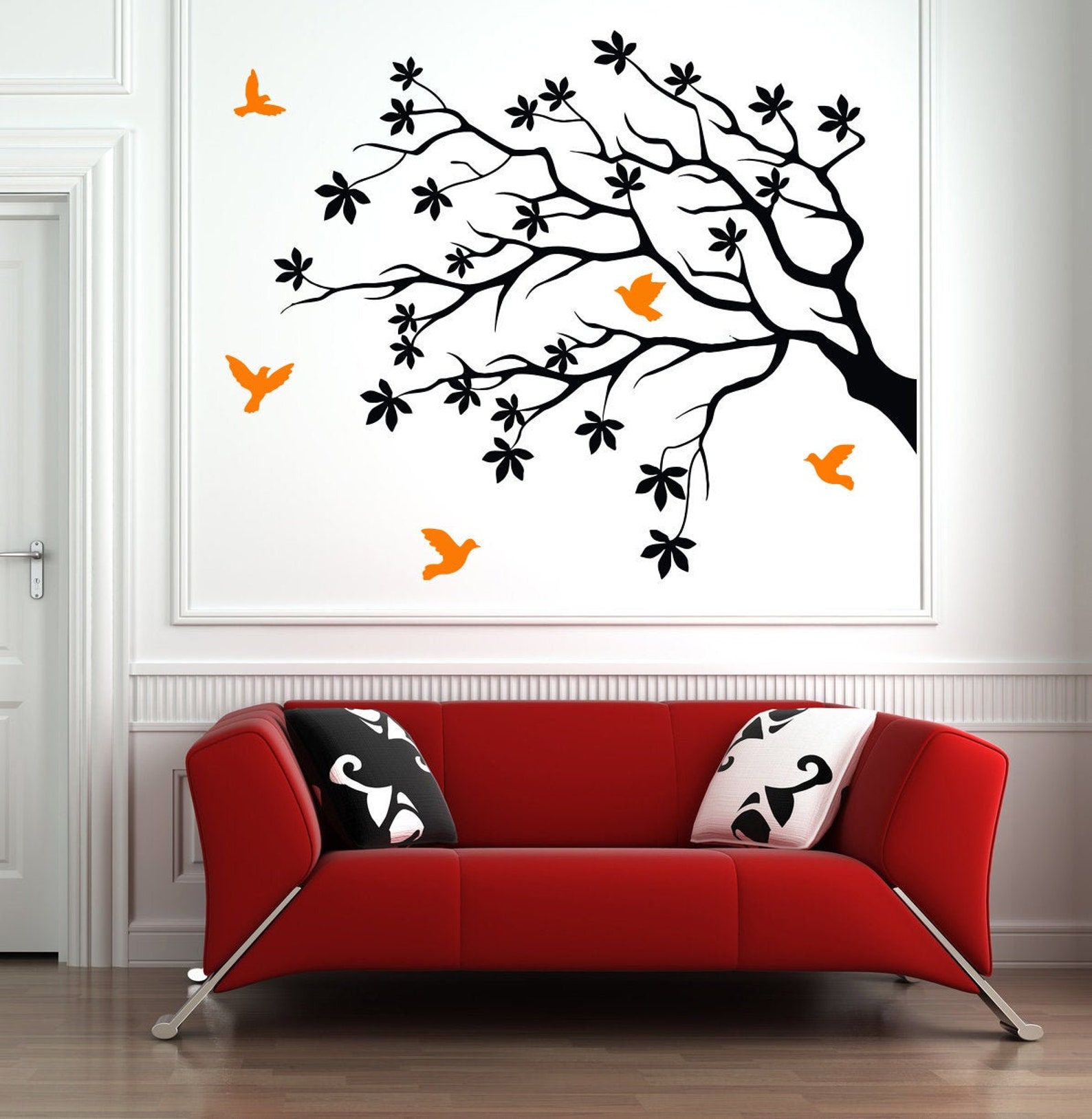 Tree Branch Wall Decal Tree Branch Wall Sticker Birds Wall | Etsy