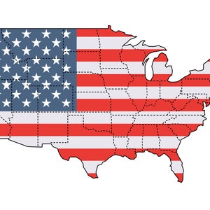 USA Map Wall Decal | US Map Wall Sticker | USA Map Wall Decor CD106 - Etsy
