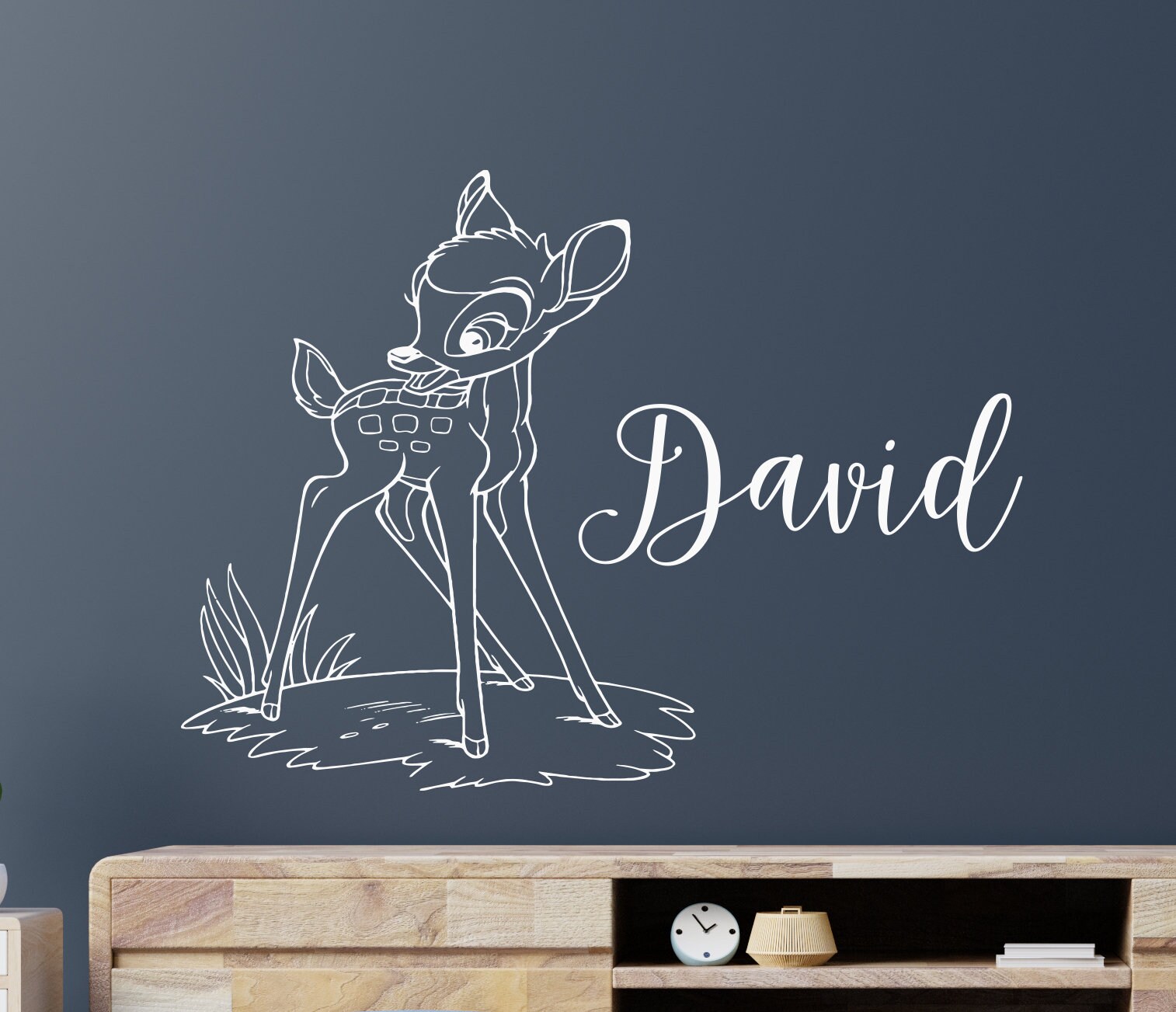 Personalized Name Bambi Deer Wall Decal Bambi Deer Wall | Etsy