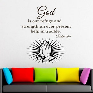 Psalm 46:1 Wall Decal Inspirational Quote Inspirational Wall Art ...