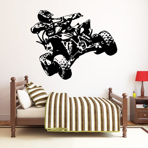 ATV Rider Wall Decal Quad Bike Wall Sticker 4 Wheeler Wall | Etsy