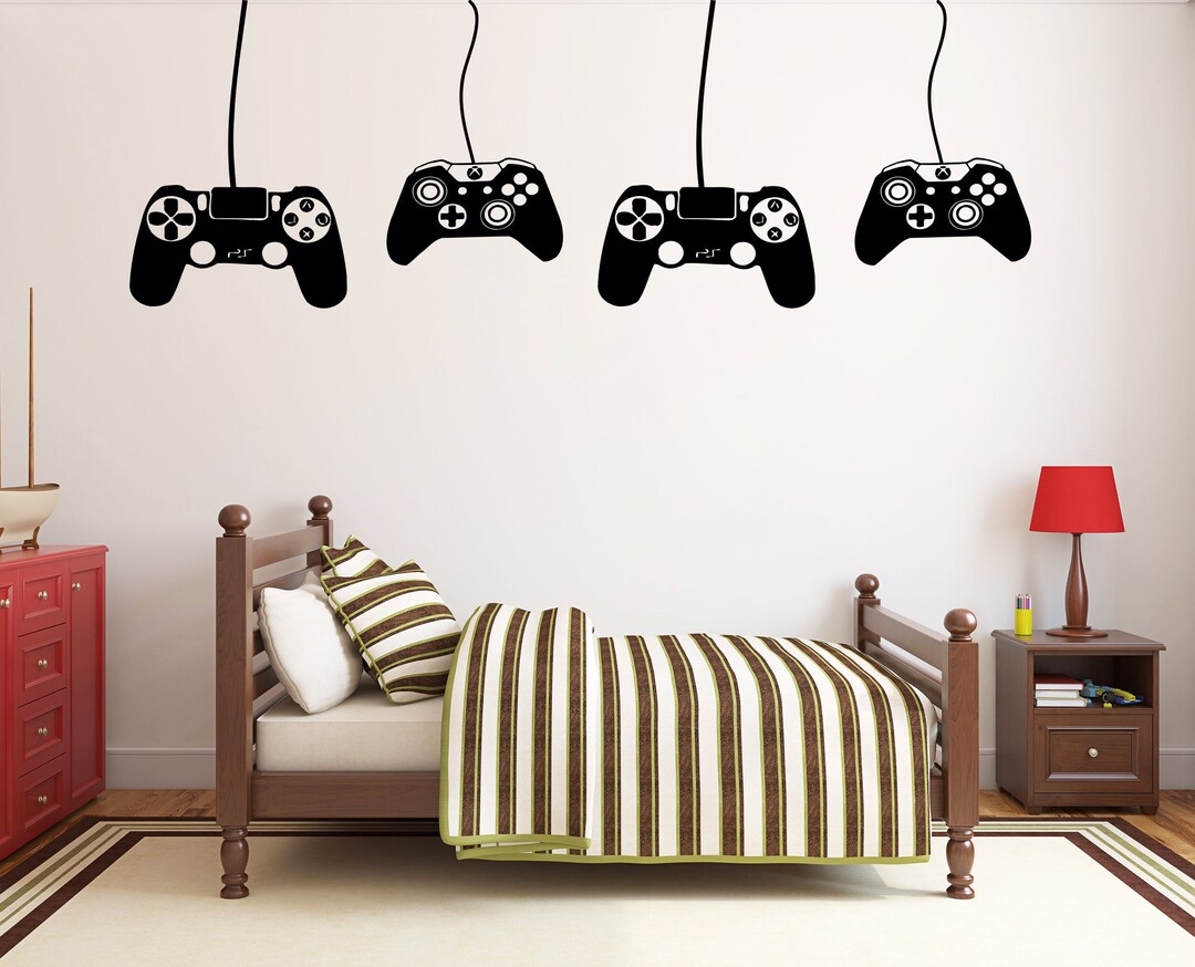 Gamer Wall Decal Video Games Wall Sticker Controller Wall Decal Gaming ...