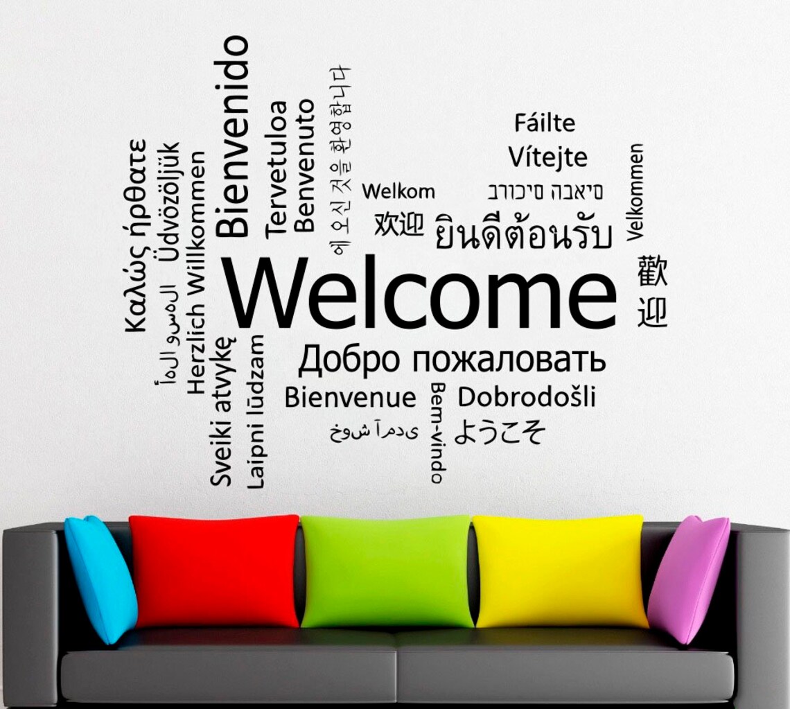 Welcome Text Words Phrasessentences Letters Language Wall - Etsy