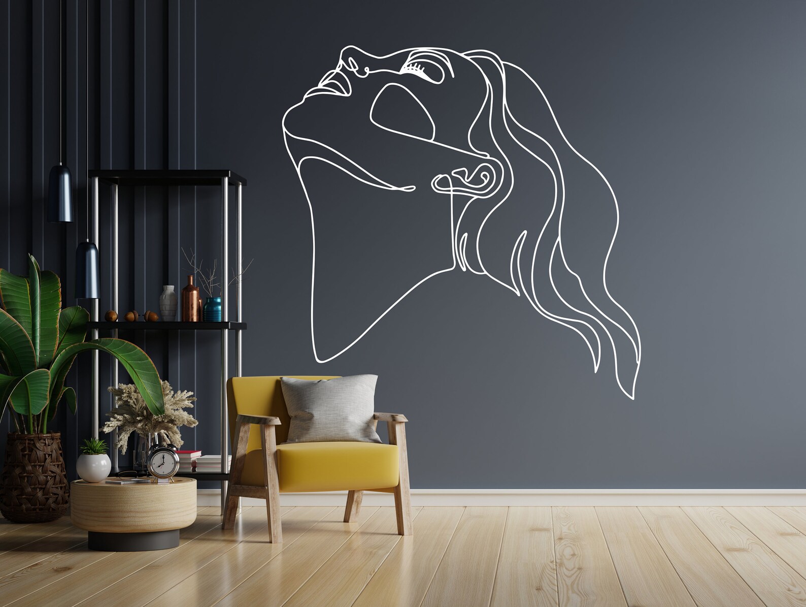 One Line Art Woman Face Decal Beauty Salon Wall Decor Spa - Etsy