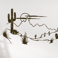 Saguaro Cactus Wall Decal, Desert Themed Decor, Removable Southwestern ...