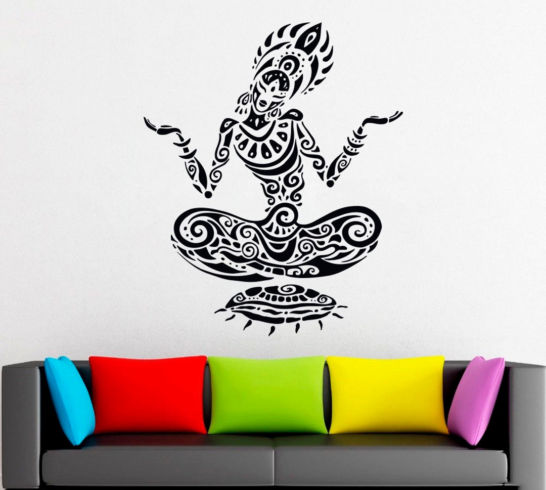 India Yoga Elephant Buddha Indian Decal Window Sticker Room Vinyl ...