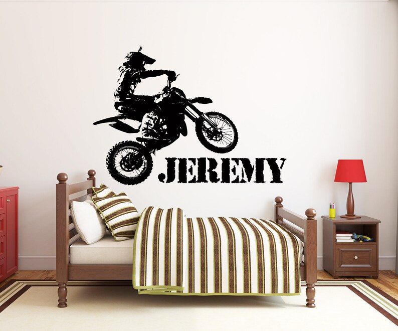 Personalized Custom Name Motocross Wall Decal Motorcycle Wall | Etsy