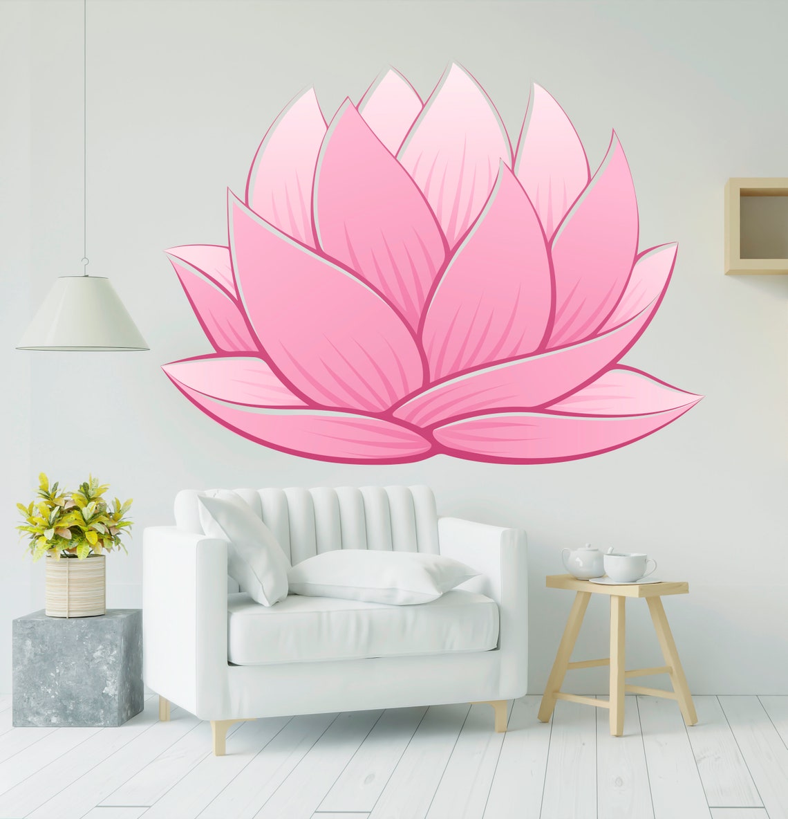 Lotus Wall Decal Lotus Flower Wall Decal Lotus Mandala - Etsy