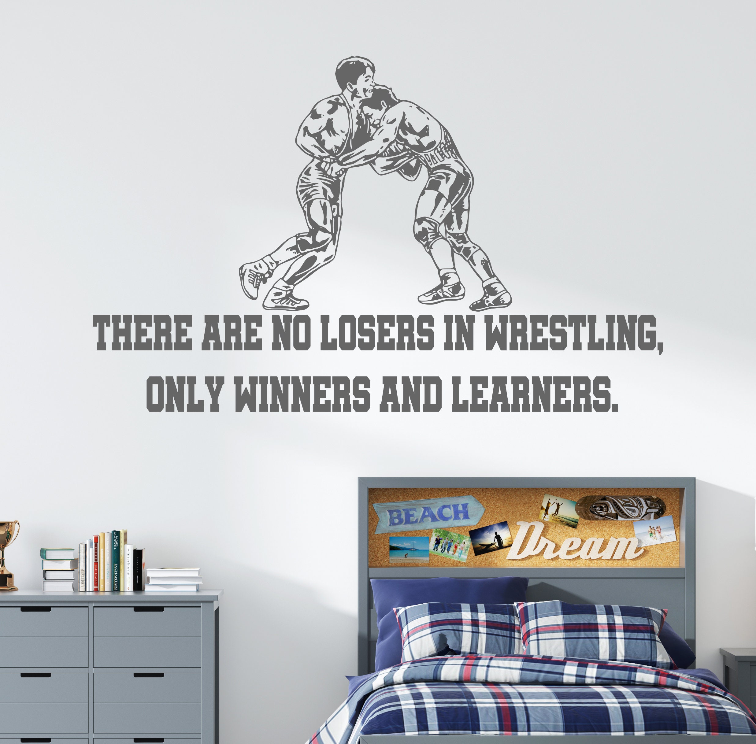 Wrestling Wall Decal Motivational Quote Wall Sticker Wrestler | Etsy