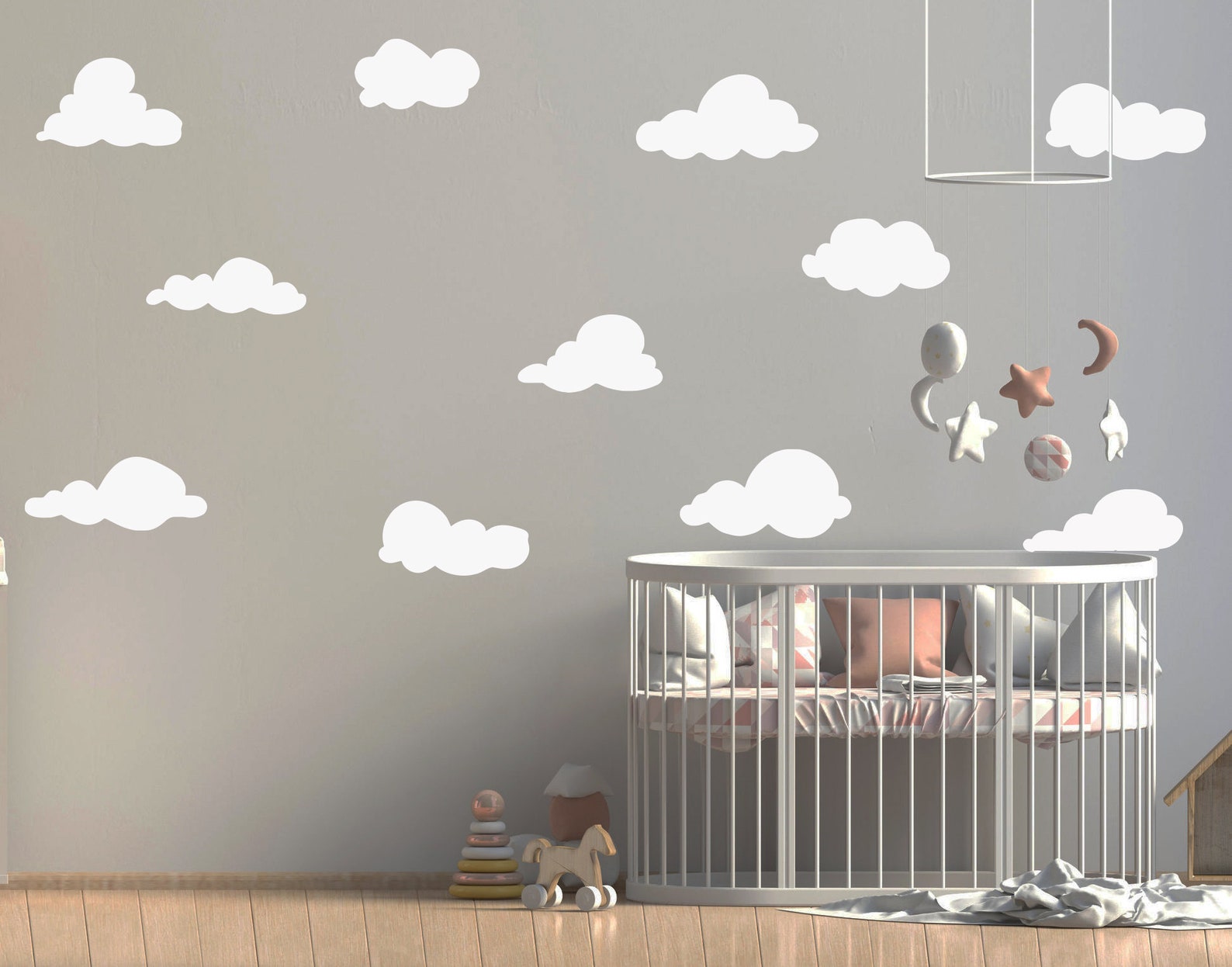 Clouds Wall Decal Clouds Wall Decor for Nursery Clouds | Etsy
