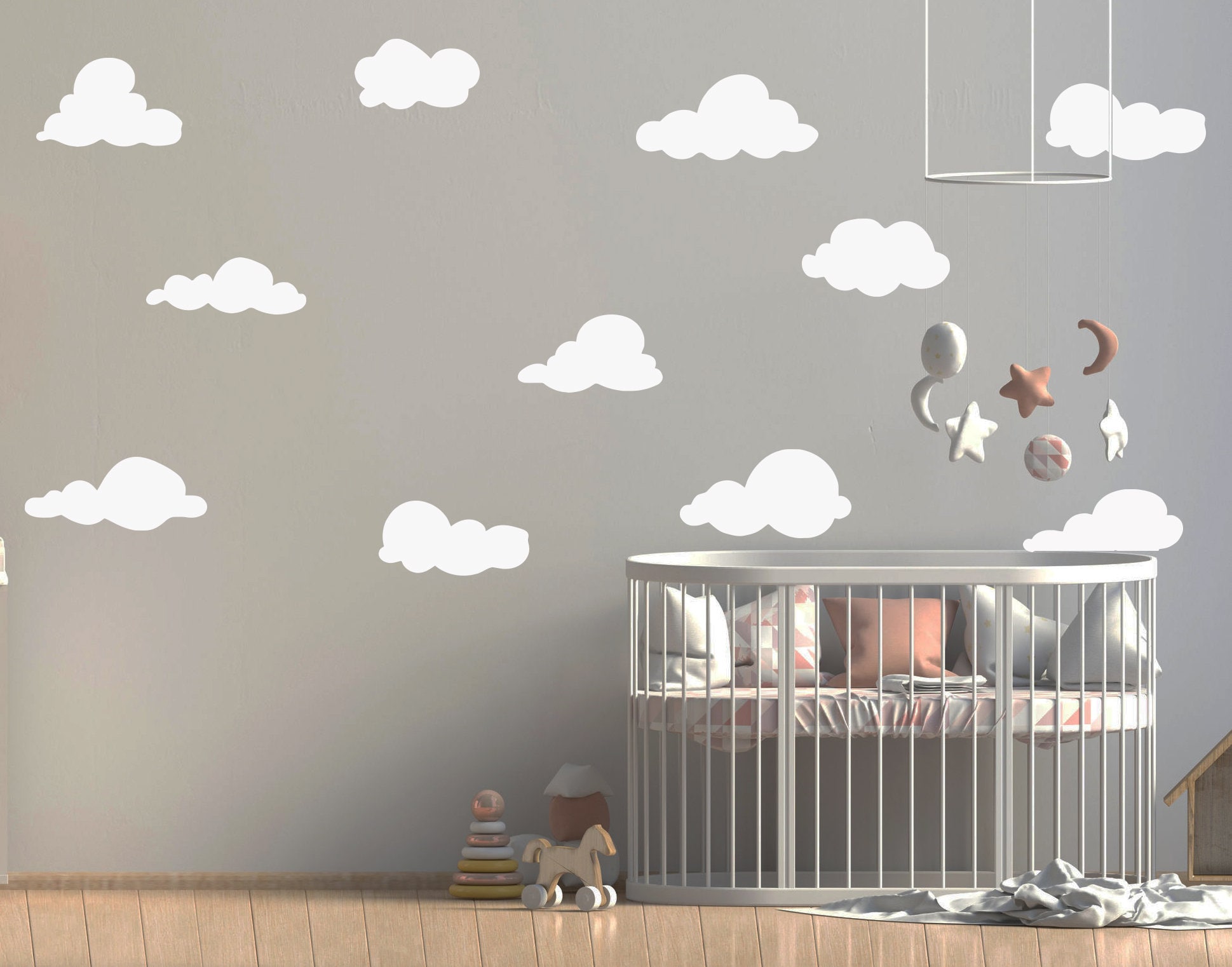 Clouds Wall Decal Clouds Wall Decor for Nursery Clouds | Etsy