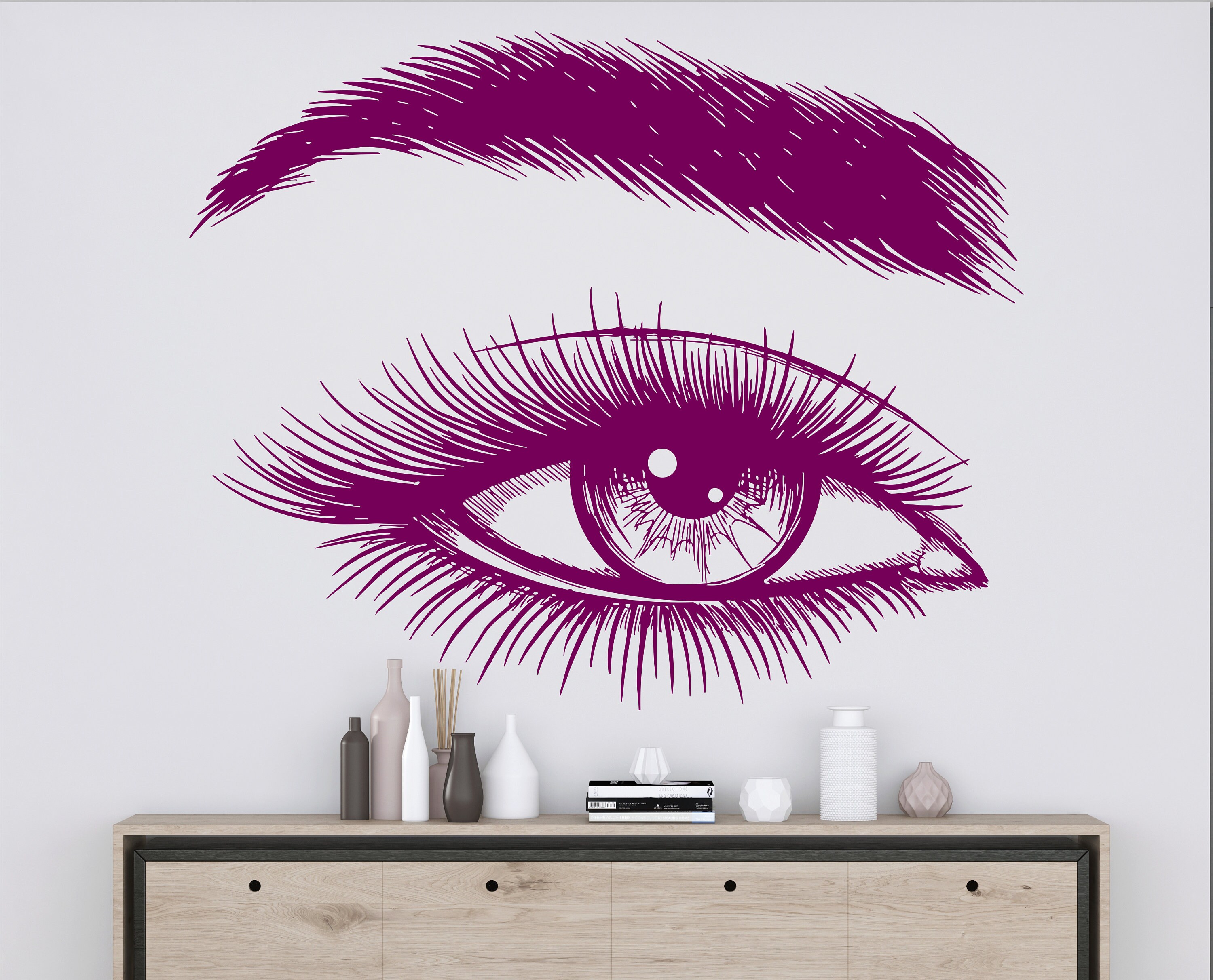 Eyelash Decals Wall Decal Window Sticker Beauty Salon Woman - Etsy