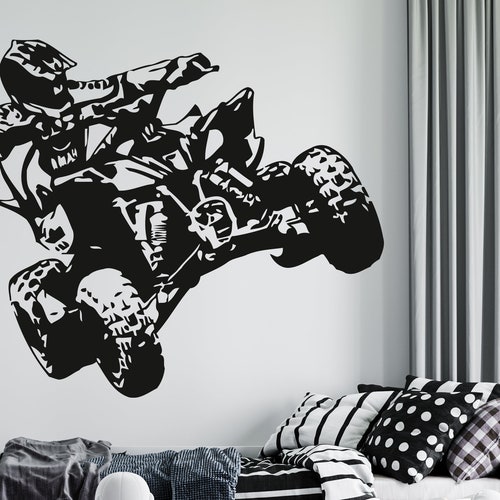 ATV Rider Wall Decal Quad Bike Wall Sticker 4 Wheeler Wall - Etsy