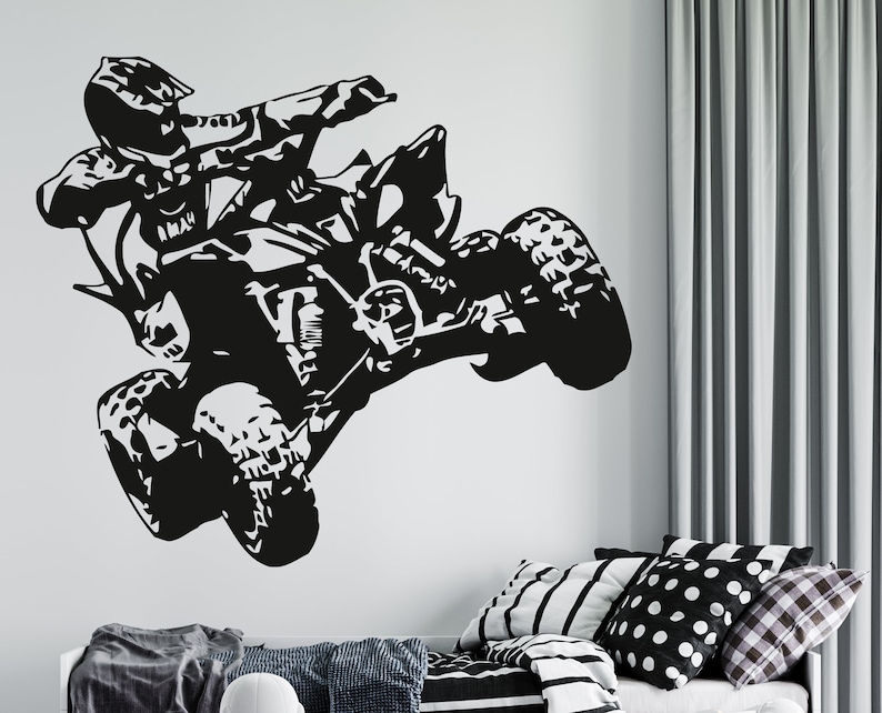 ATV Rider Wall Decal Quad Bike Wall Sticker 4 Wheeler Wall - Etsy
