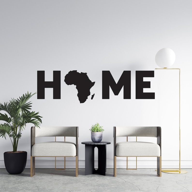 Africa Map Home Wall Decal Africa Continent Wall Sticker - Etsy