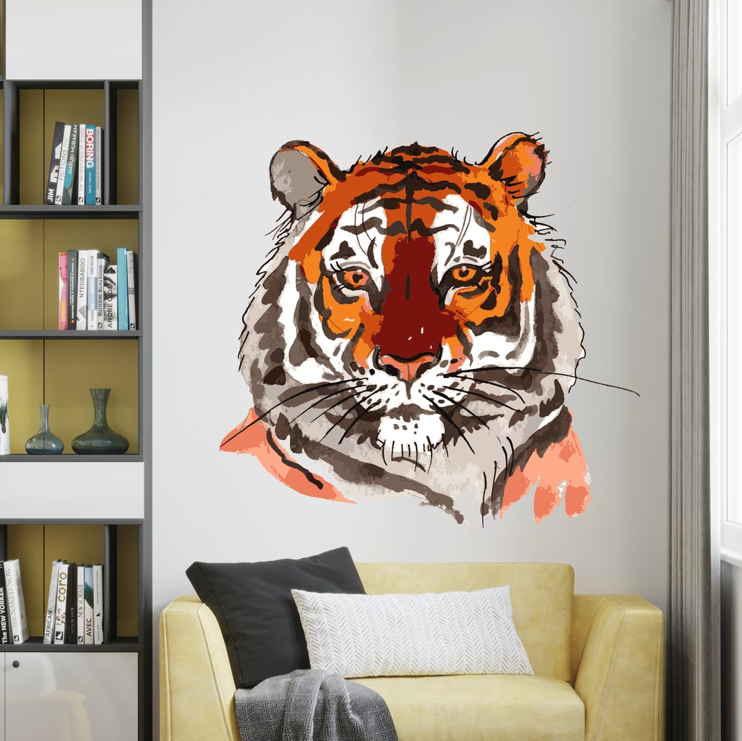 Tiger Wall Decal | Tiger Wall Sticker | Tiger Wall Decor TGC8 - Etsy