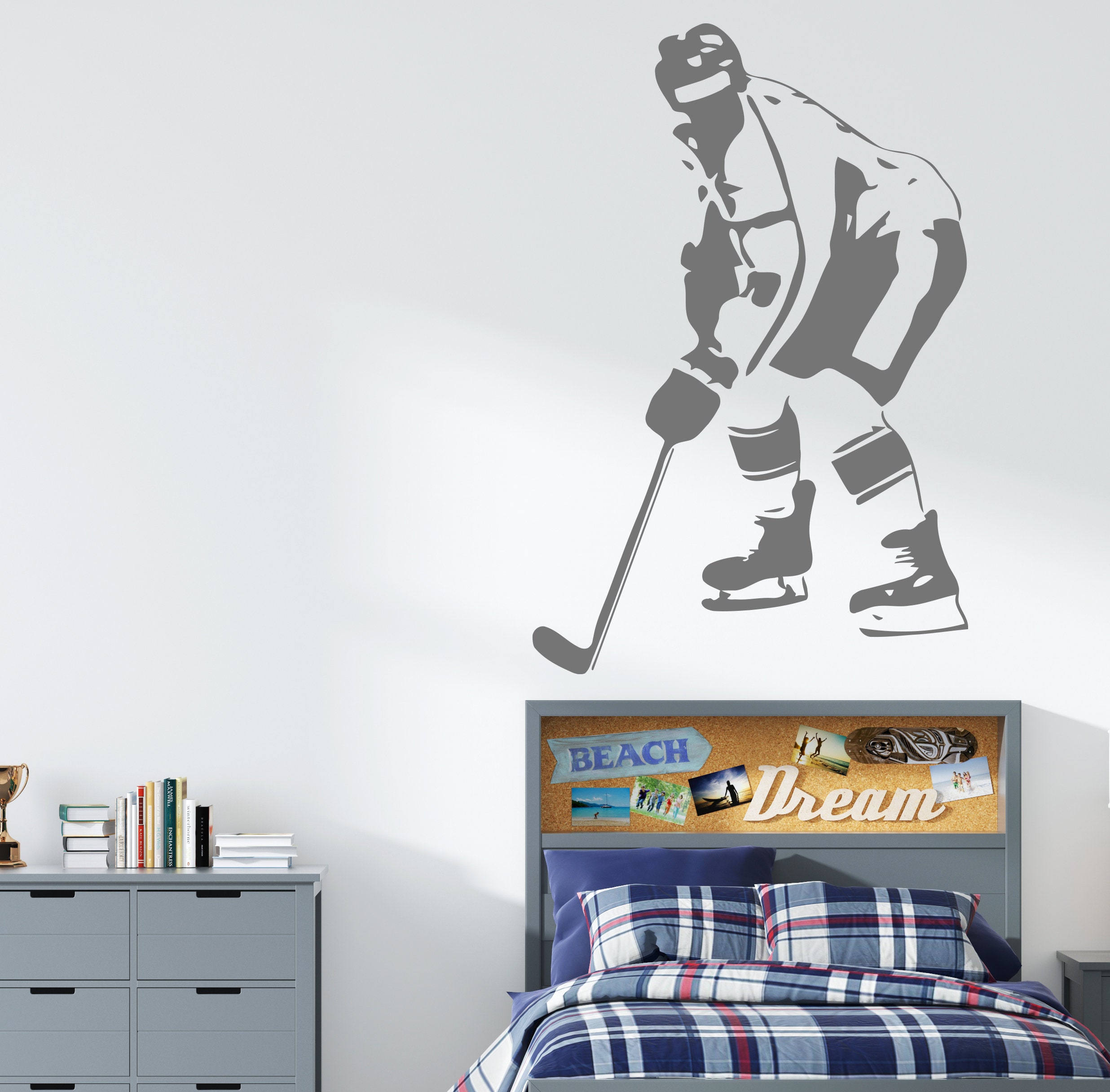 Ice Hockey Wall Decal Hockey Player Wall Decal Hockey | Etsy