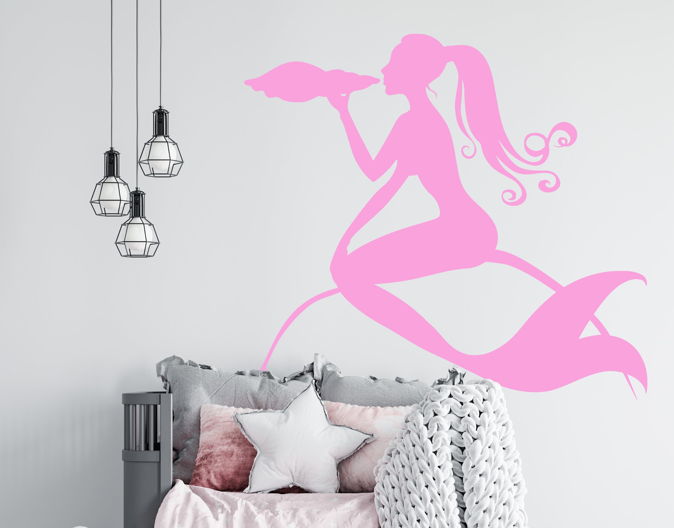 Mermaid Wall Decal Little Wall Sticker Mermaid Wall Art - Etsy