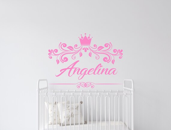 Princess Crown Wall Decal for Girls Room Custom Name Wall | Etsy