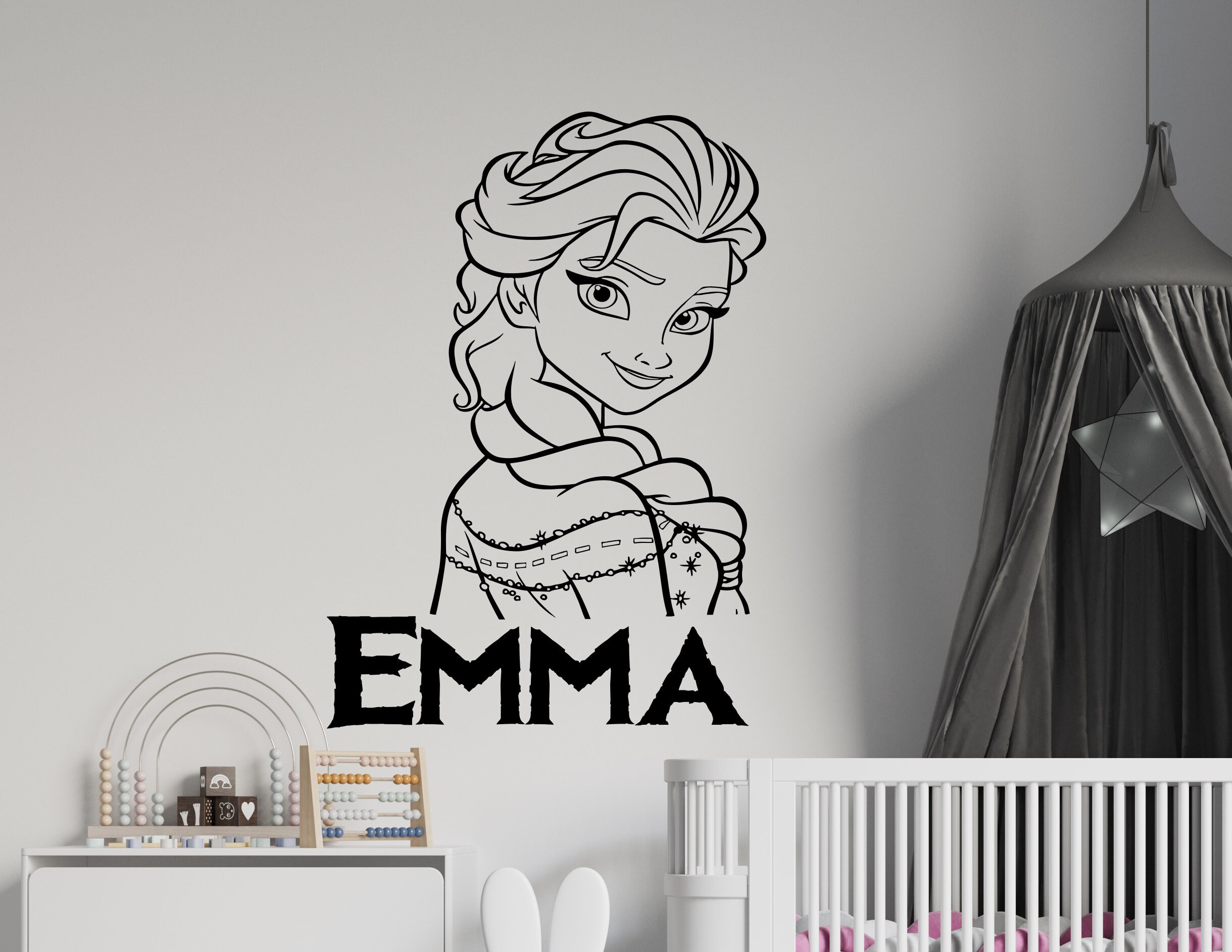 Frozen Princess Elsa Decal Custom Name Wall Decals for Girls | Etsy