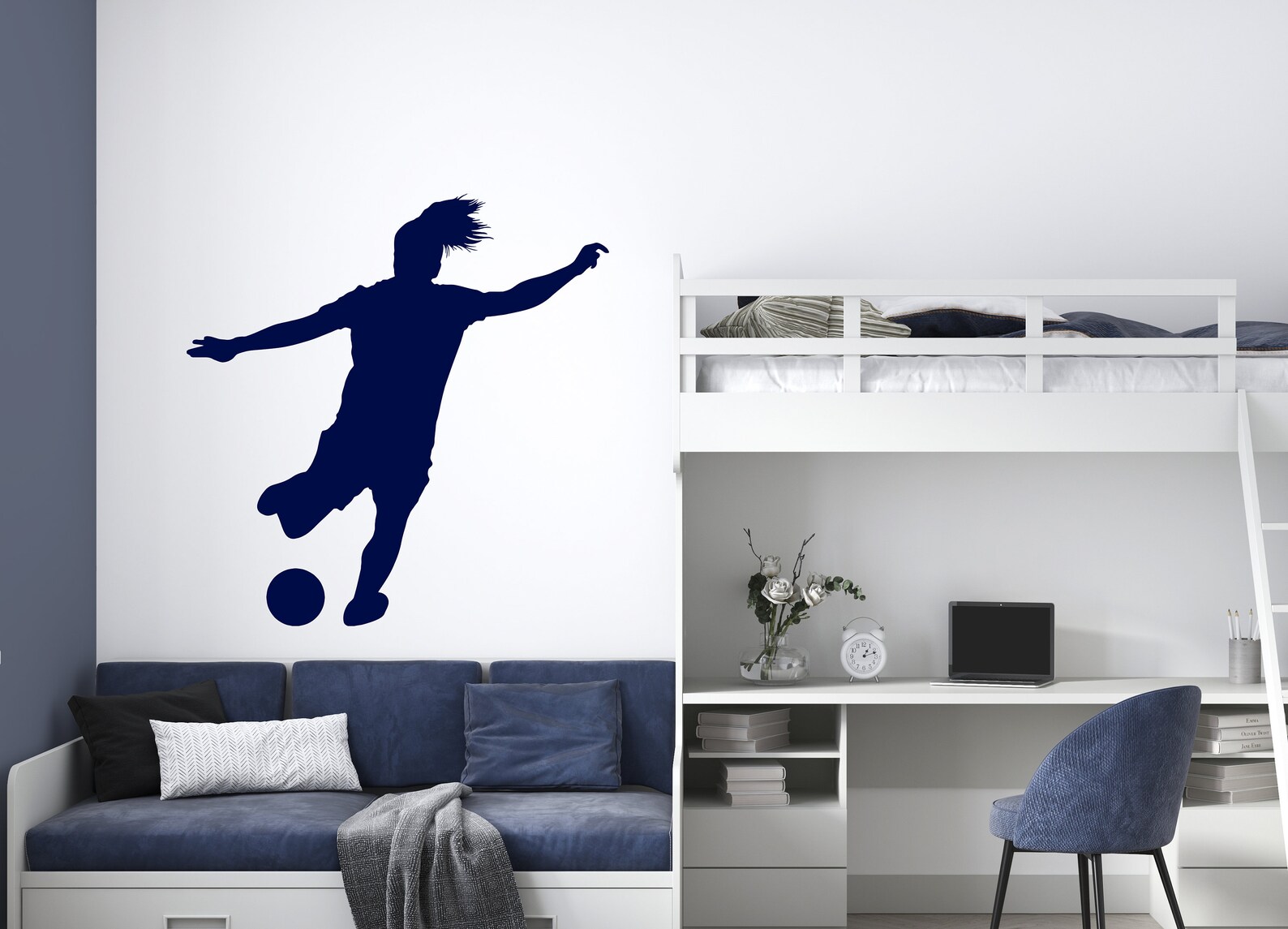 Girl Soccer Wall Decal Soccer Player Wall Sticker Soccer - Etsy