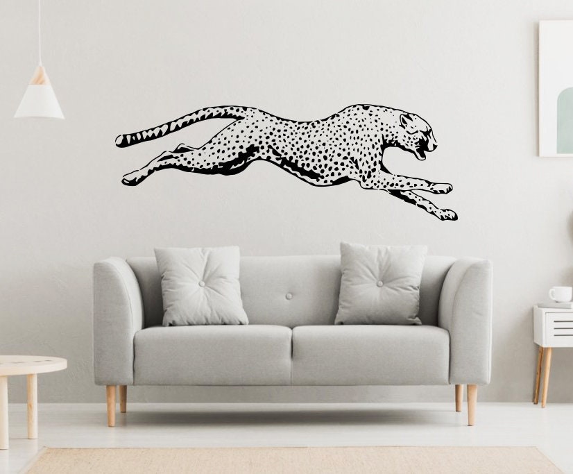 Cheetah Wall Decal Cheetah Wall Sticker Cheetah Wall Decor | Etsy
